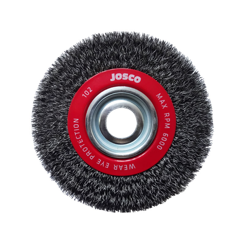 Josco 150mm x 25mm Multi-Bore Crimped Wheel Brush - Josco Australia