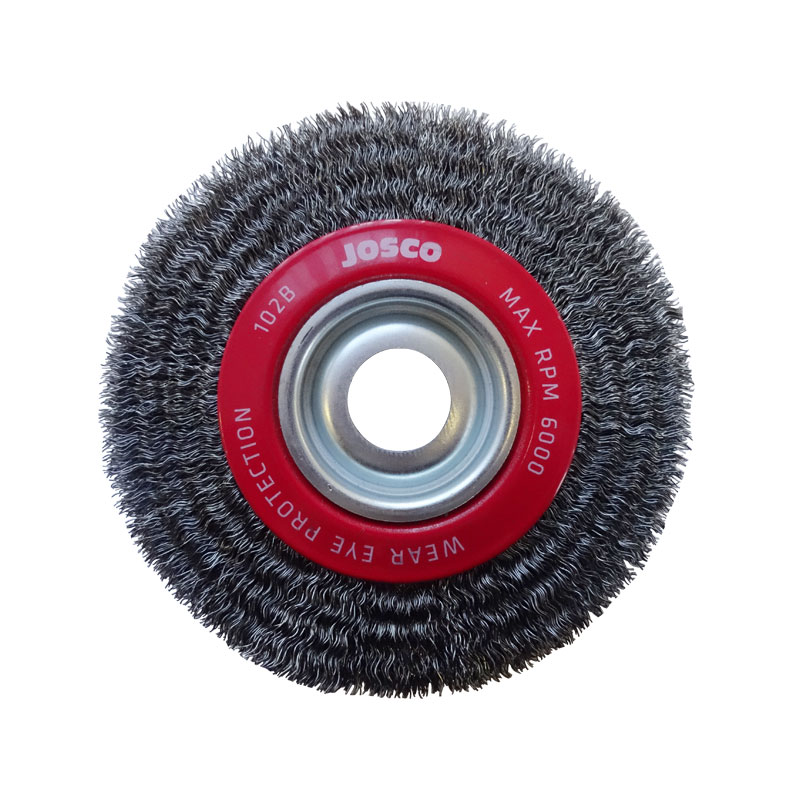 Josco 150mm x 19mm Multi-Bore Crimped Wheel Brush - Josco Australia