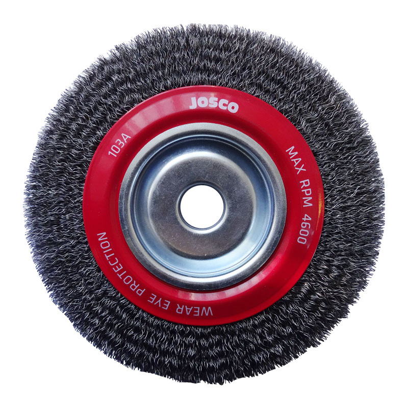 Josco 200mm x 19mm Multi-Bore Crimped Wheel Brush - Josco Australia