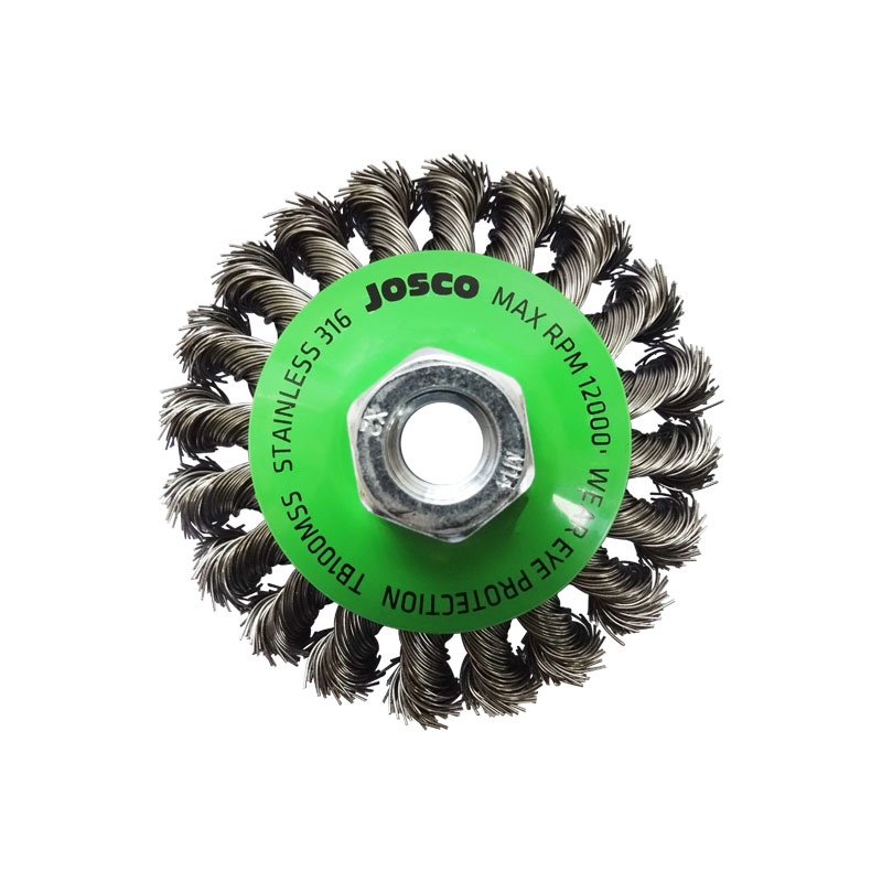 Josco 100mm Twistknot Stainless Steel Bevel Brush - Josco Australia
