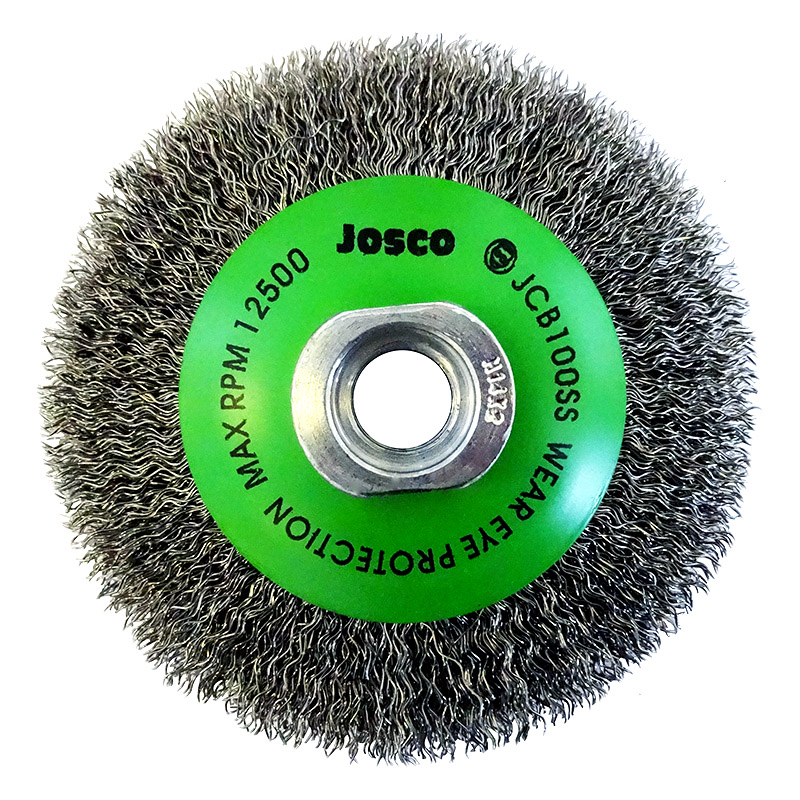 Josco 100mm Stainless Steel Crimped Bevel Brush - Josco Australia